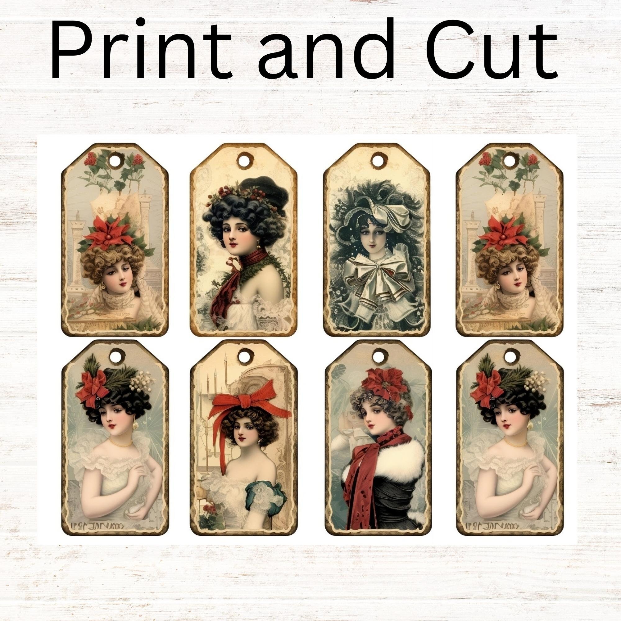 Printable Christmas Gift Tags, Victorian Christmas, Feminine Aesthetic ...