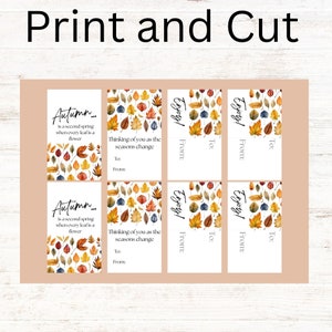 Fall Leaves Gift Tags, Printable to and From, Autumn Floral, Gratitude ...