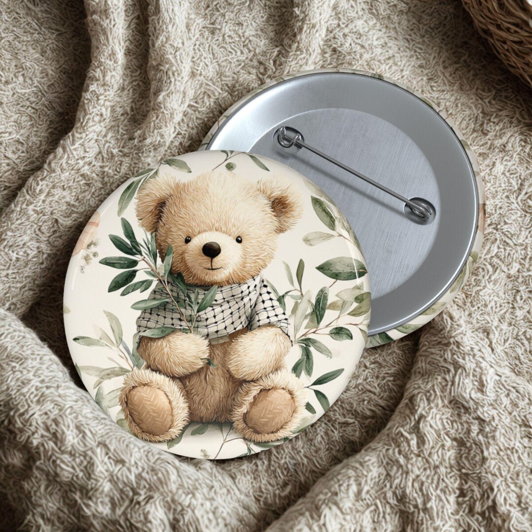 Palestine Button Pin | Free Gaza Pin | Palestine Bear Pin | Watermelon ...