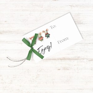 Printable Christmas Gift Tags Mice, Printable to and From, Christmas ...