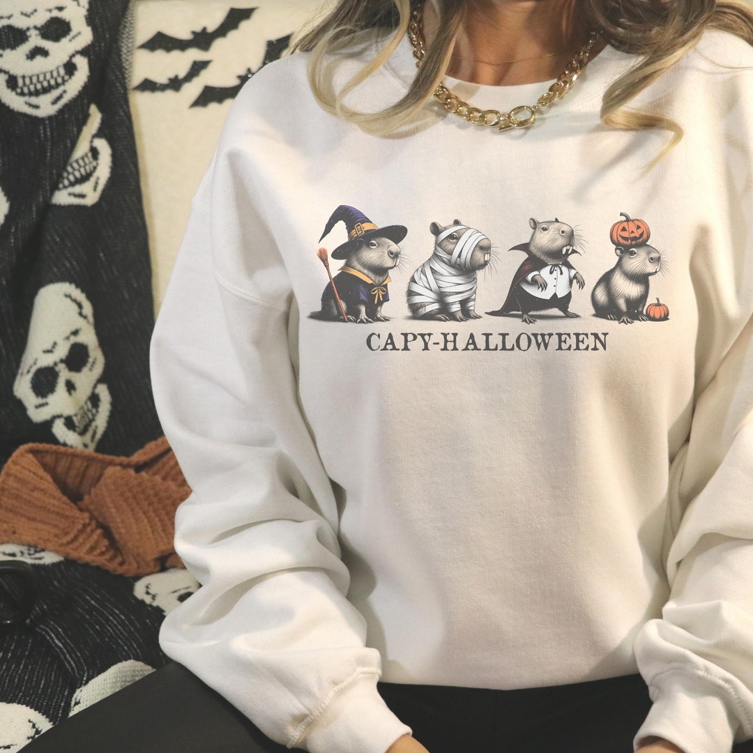 Capybara Sweatshirt, Capybara Clothing, Halloween Capybara Shirt, Hall ...