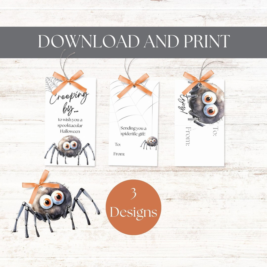 Spider Halloween Gift Tag, Cute Spider, Printable to and From ...