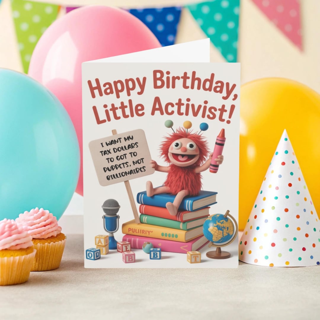 Fire Elon Save Elmo, Social Justice Birthday Greeting Card for Kid ...