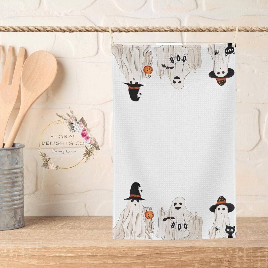 Cute Ghosts Halloween Tea Towel Set, Kitchen Decor - Etsy
