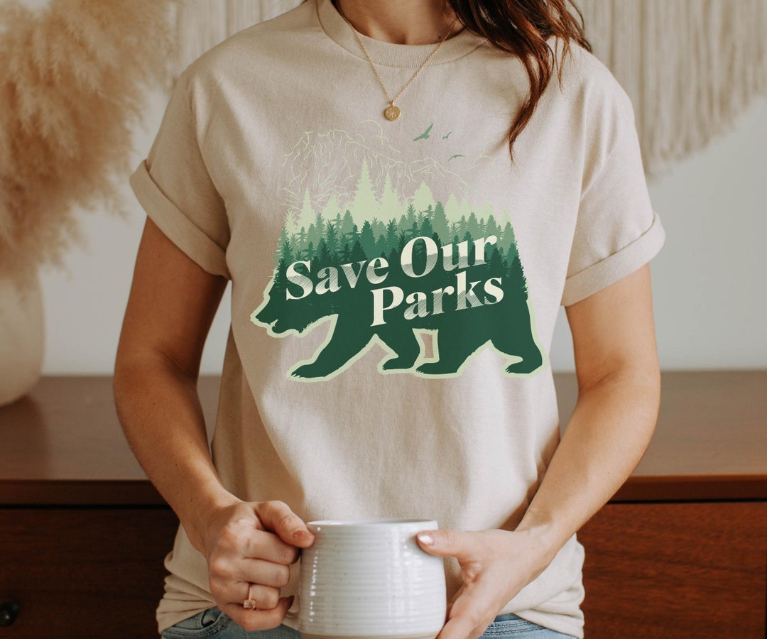 Save Our Parks T-shirt: Bear & Mountain Graphic, Gildan 5000 - Etsy