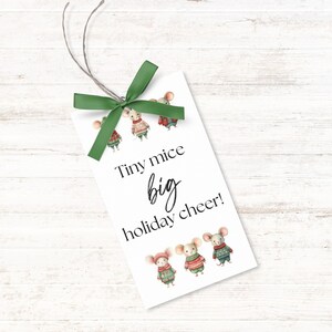 Printable Christmas Gift Tags Mice, Printable to and From, Christmas ...