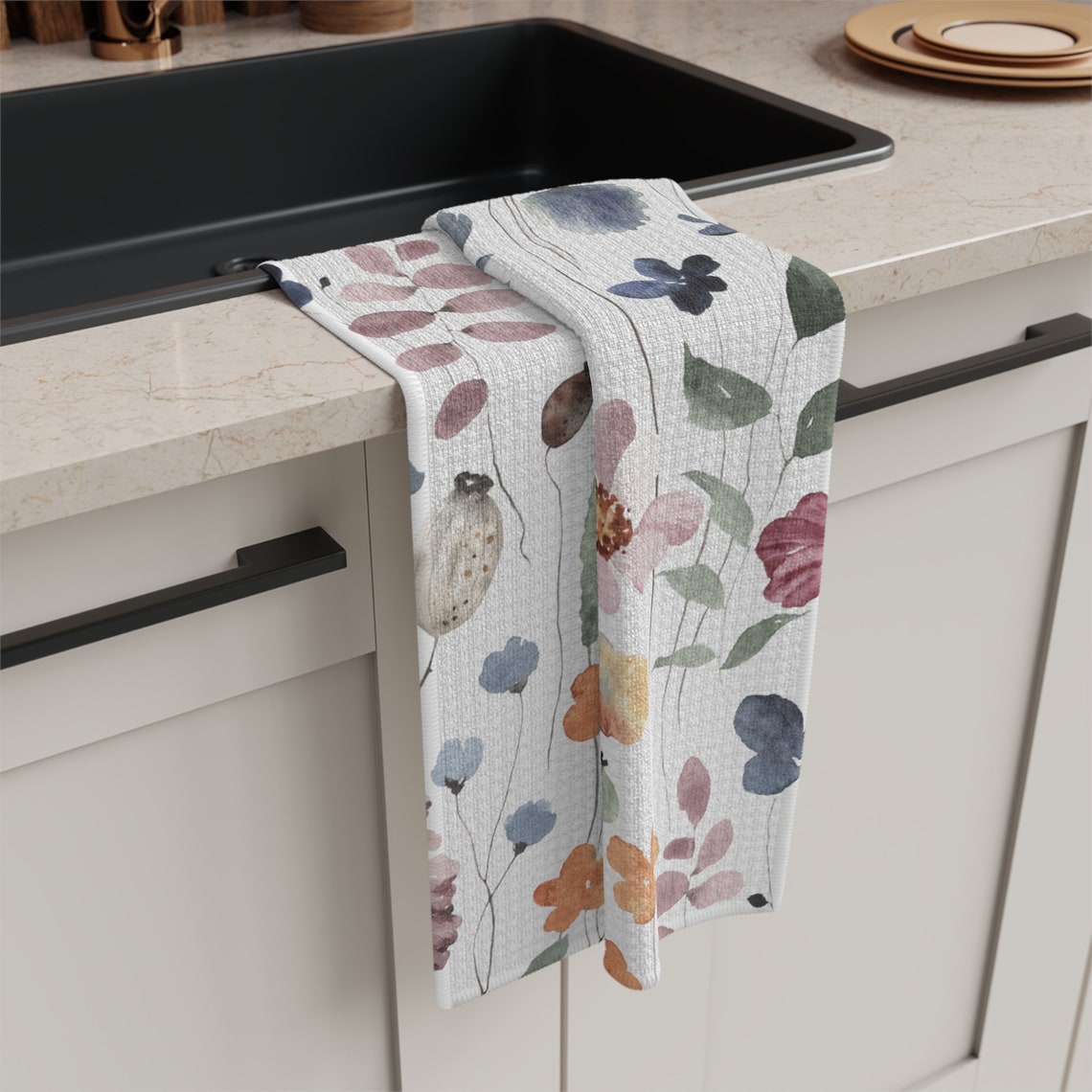 Wildflower Garden Tea Towel Cottagecore Tea Towel Floral Kitchen Towel ...