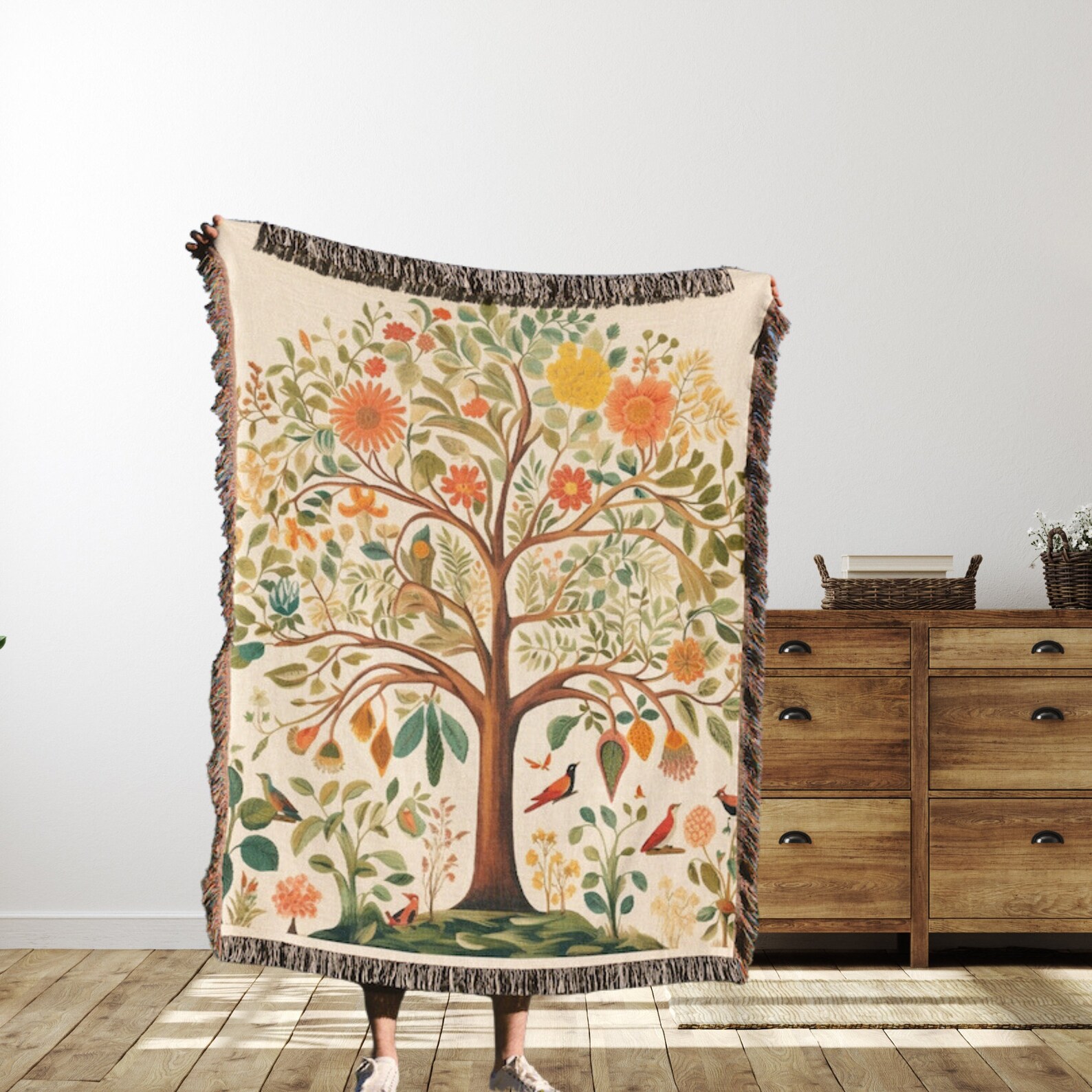 Tapestry Throw Blanket Tree of Life Cottagecore Style - Etsy