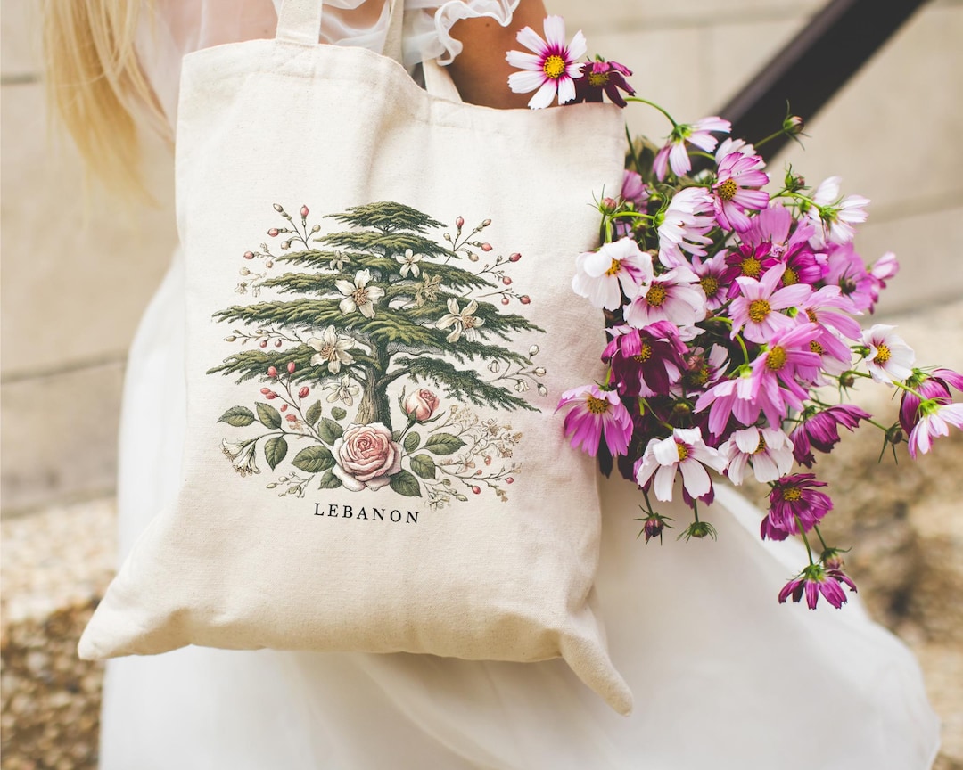 Lebanon Tote Bag Lebanese Gift Hands off Lebanon Free Palestine Cedar ...