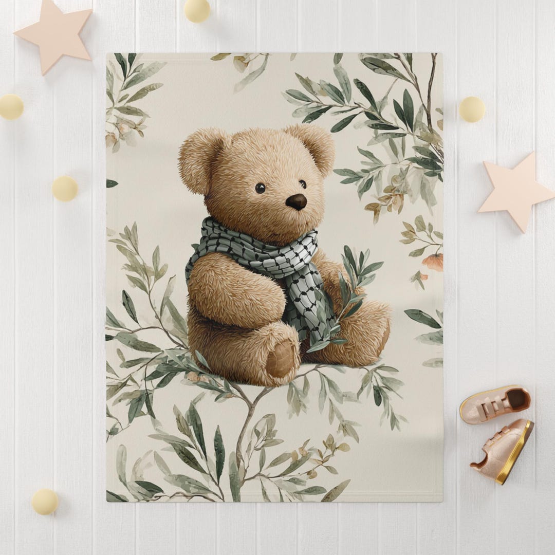 Palestine Baby Blanket, Palestine Bear Throw, Cozy Fleece Blanket ...