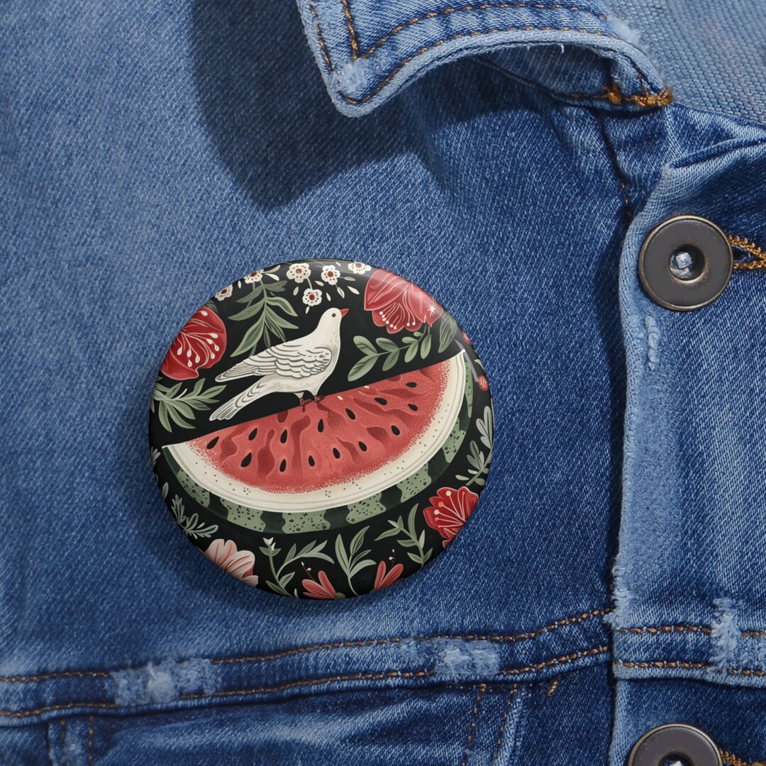Palestine Button Pin | Free Gaza Pin | Palestine Flag Pin | Watermelon ...