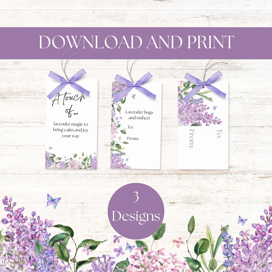 Lavender Fields Gift Tags | Baby Shower | Lavender Gift Tags | Floral ...