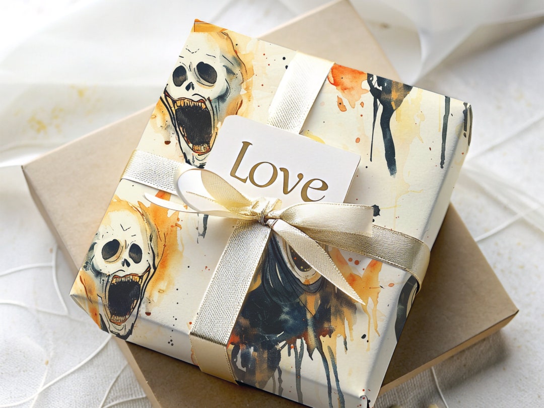 Scream Wrapping Paper, Birthday Grimwrap, Horror Movie Wrapping Paper ...