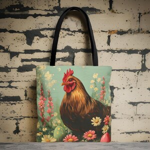 Canvas Tote Bag Chickens, Tote Bag, Crazy Chicken Lady, Recycled ...