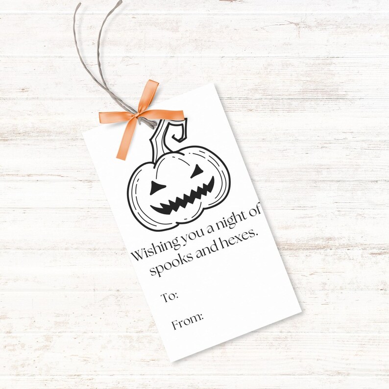 Halloween Gift Tags Printable Minimalist Ghosts and Witches - Etsy