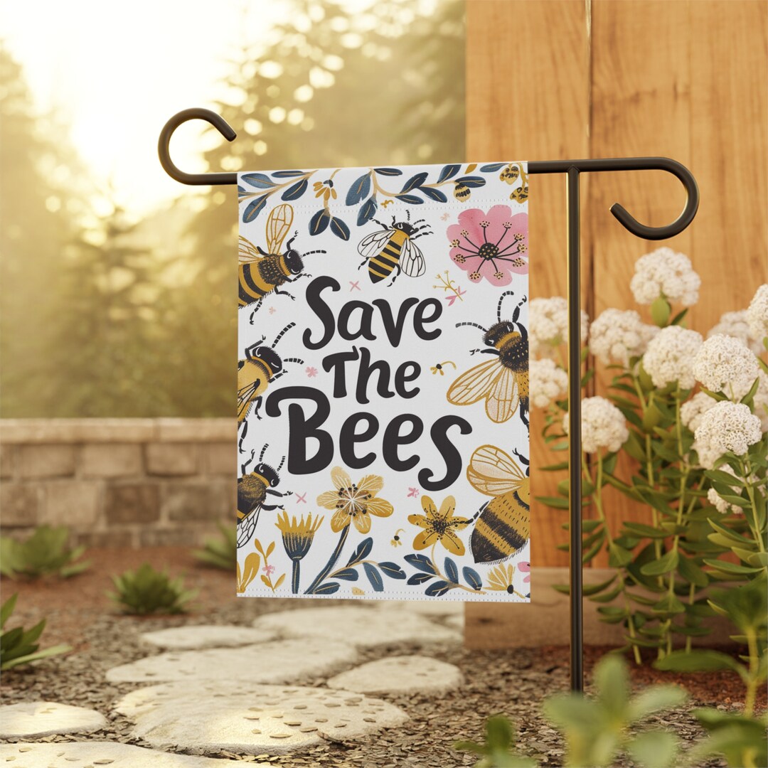 Bee Garden Flag, No Mow May, Save the Bees, Garden Sign, Yard Sign, Bee ...