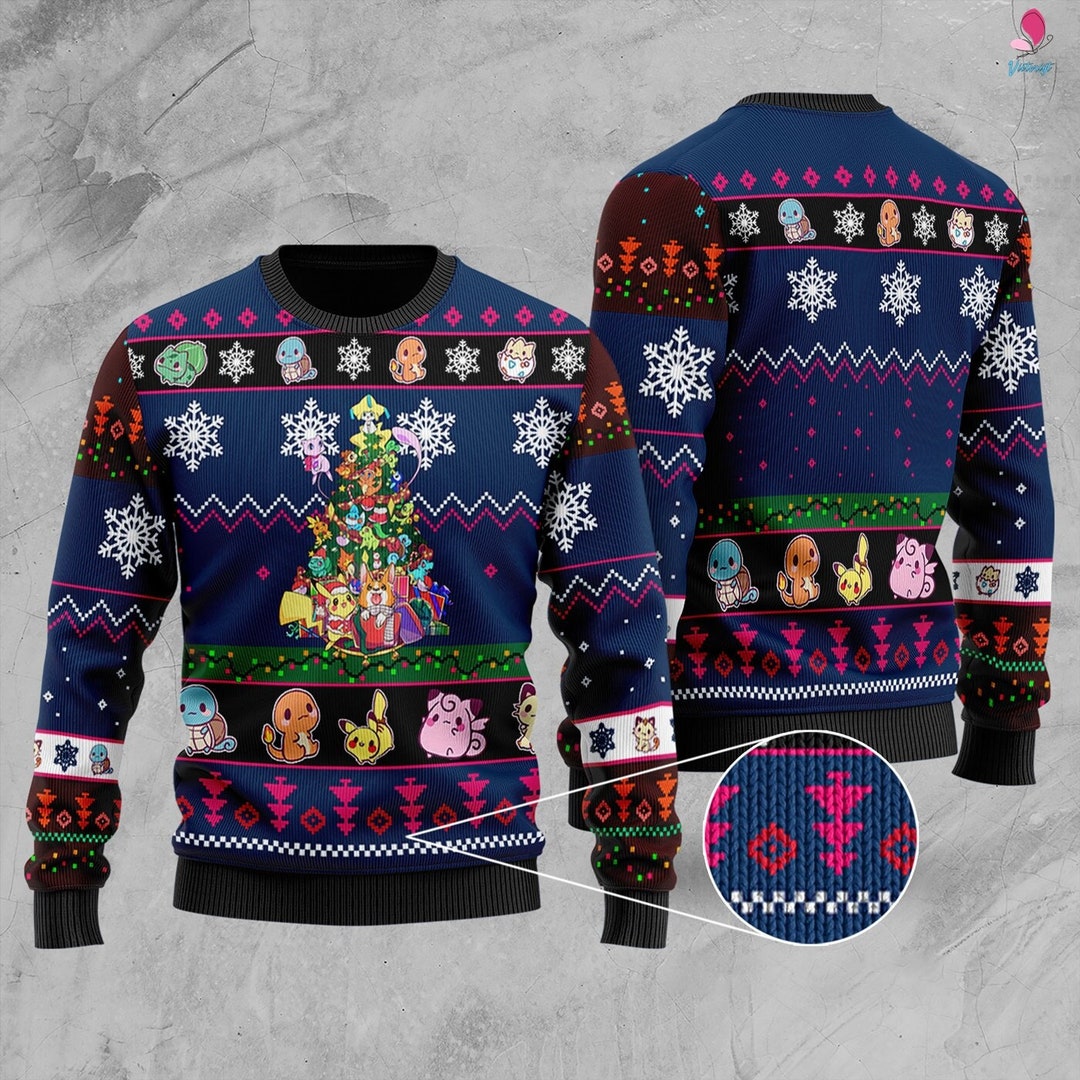 Pikachu Bulbasaur Squirtle Ugly Sweater Pikachu Bulbasaur - Etsy