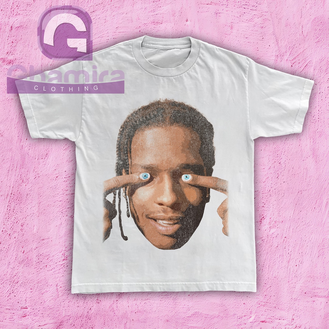 Asap Rocky Big Face T Shirt, Asap Rocky Tour Fan Shirt, 90s Retro ...