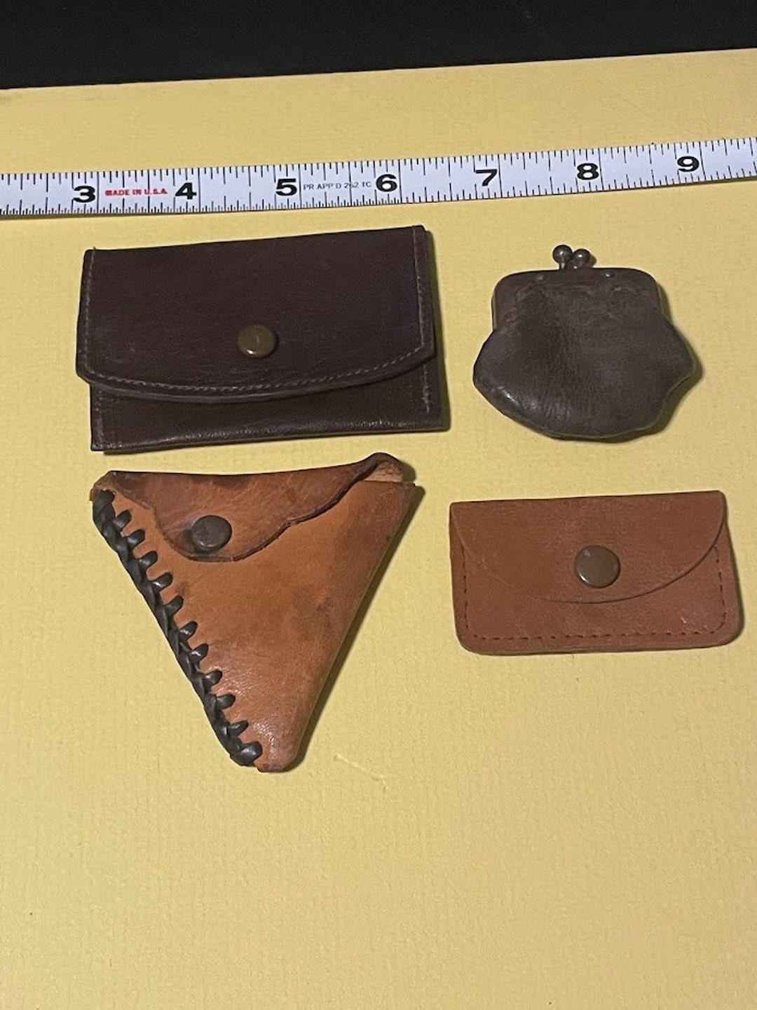 Collection of 4 Leather Coin Pouches Bags - Etsy