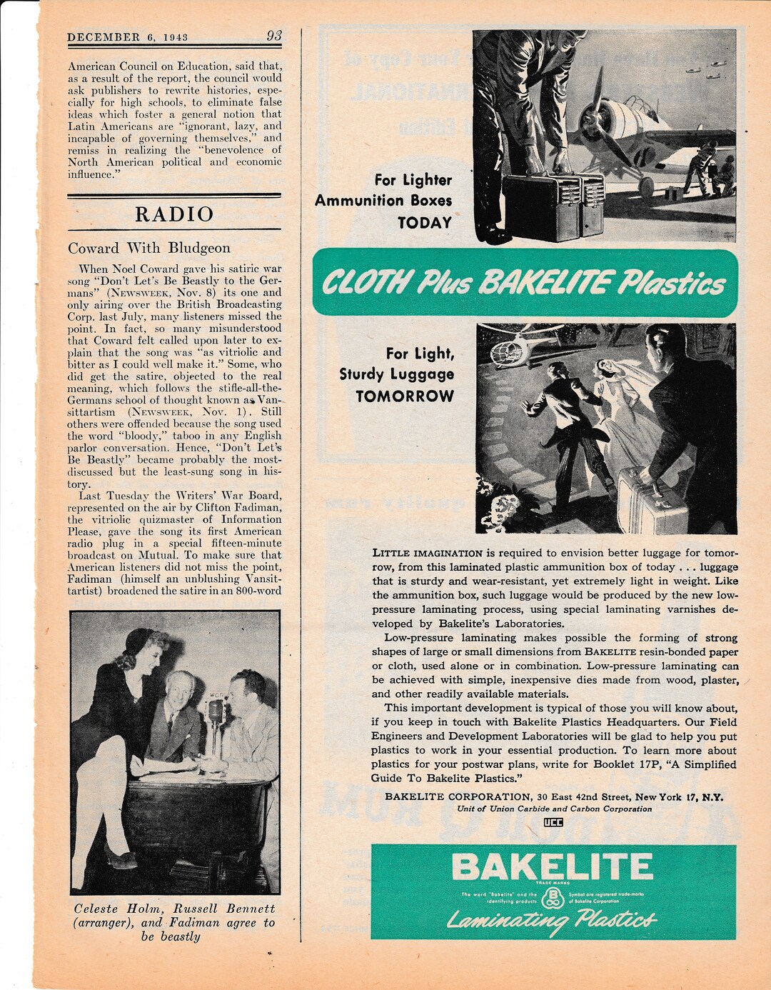 2 1940's Bakelite Print Ads - Etsy