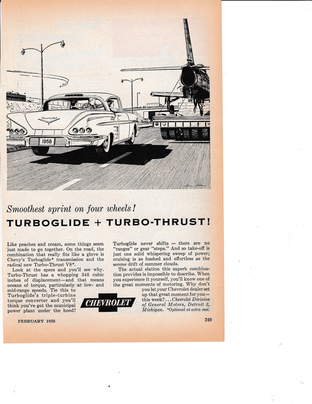 Chevrolet Turbo Glide and Turbo Thrust Print Ad - Etsy