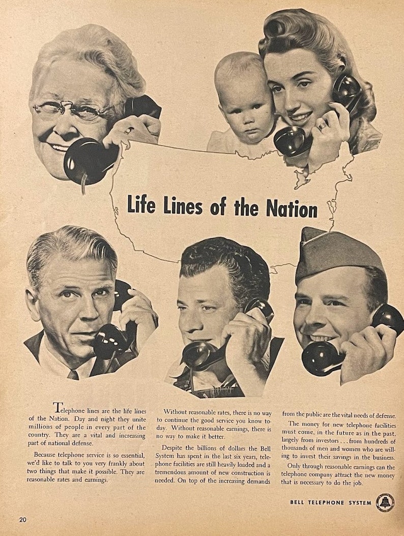 1960's Bell Systems Lifelines of the Nation Ad - Etsy Australia