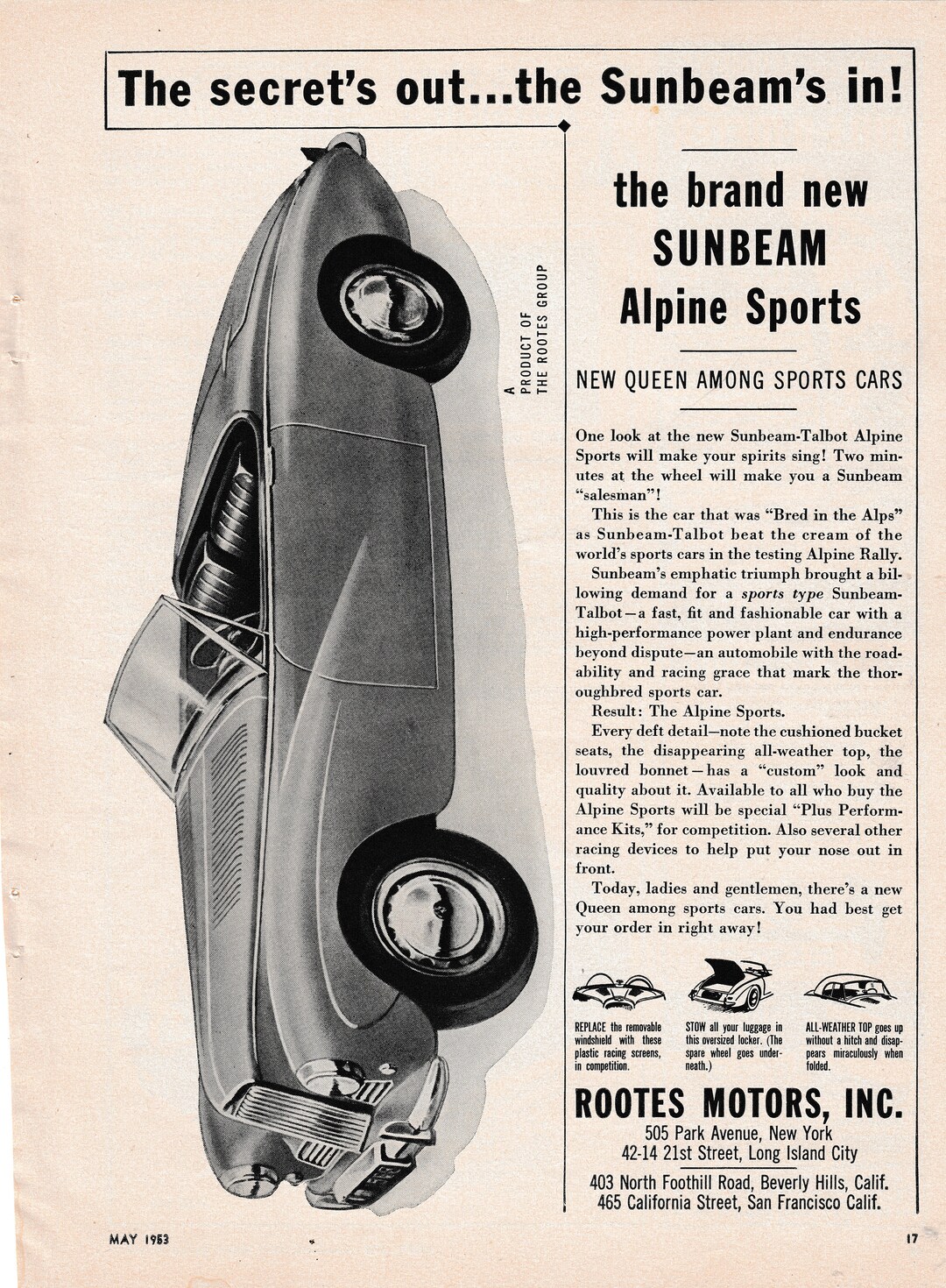 Rootes Motors Sunbeam Print Ad 153 - Etsy