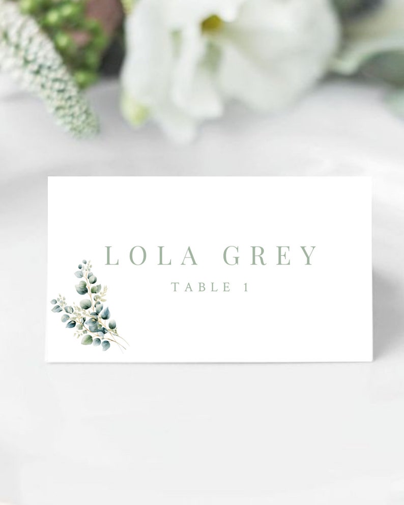 WEDDING Name Place Card Template. Instant Download. Editable Templates ...