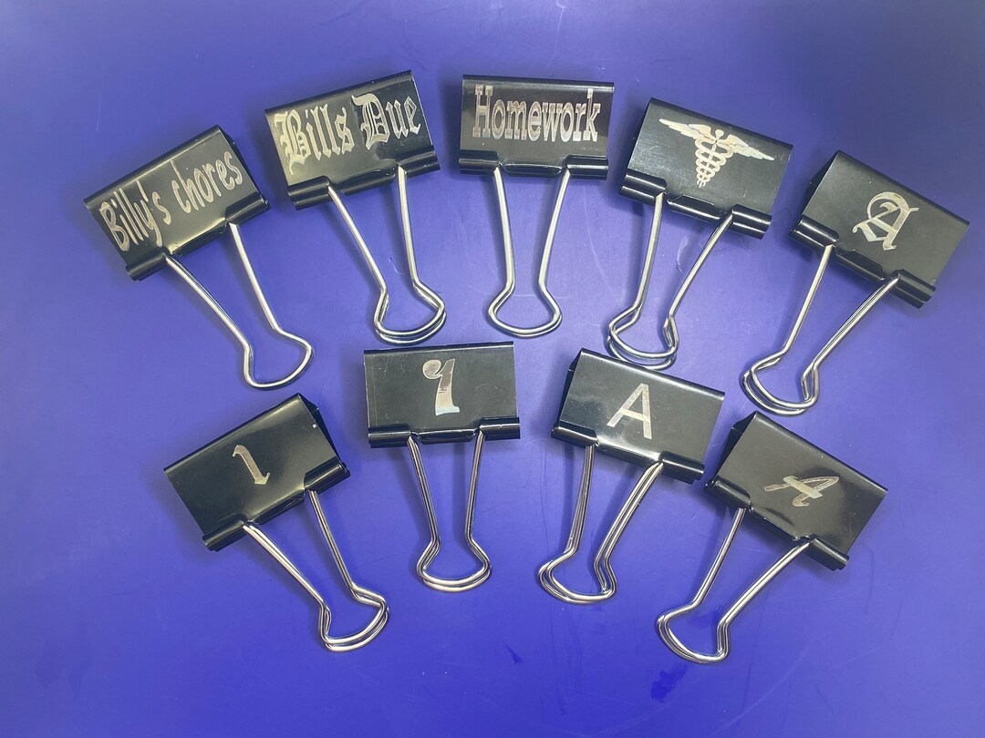 Binder Clips Personalized - Etsy