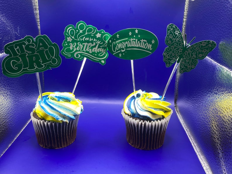 Cupcake Toppers Made From Anodized Aluminum Event Keepsakes Reusable ...