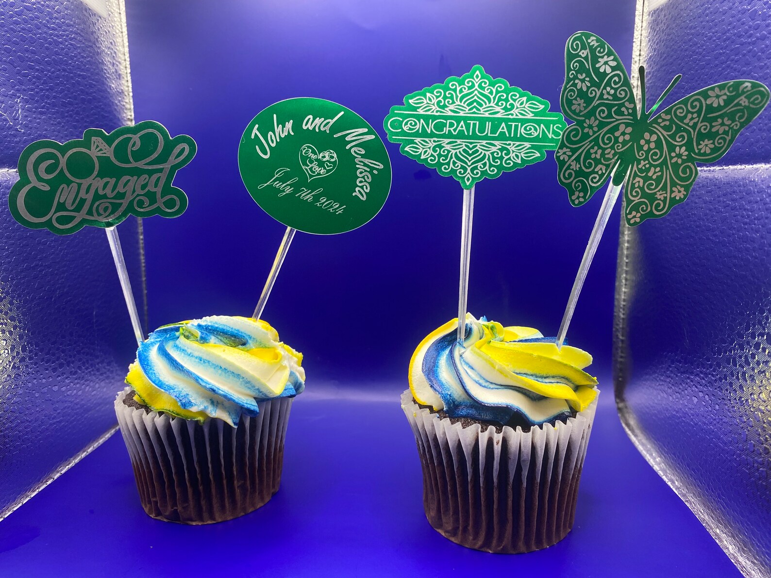 Cupcake Toppers Made From Anodized Aluminum Event Keepsakes Reusable ...