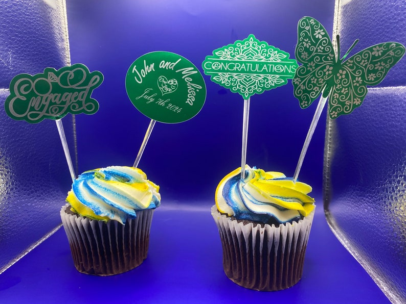 Cupcake Toppers Made From Anodized Aluminum Event Keepsakes Reusable ...