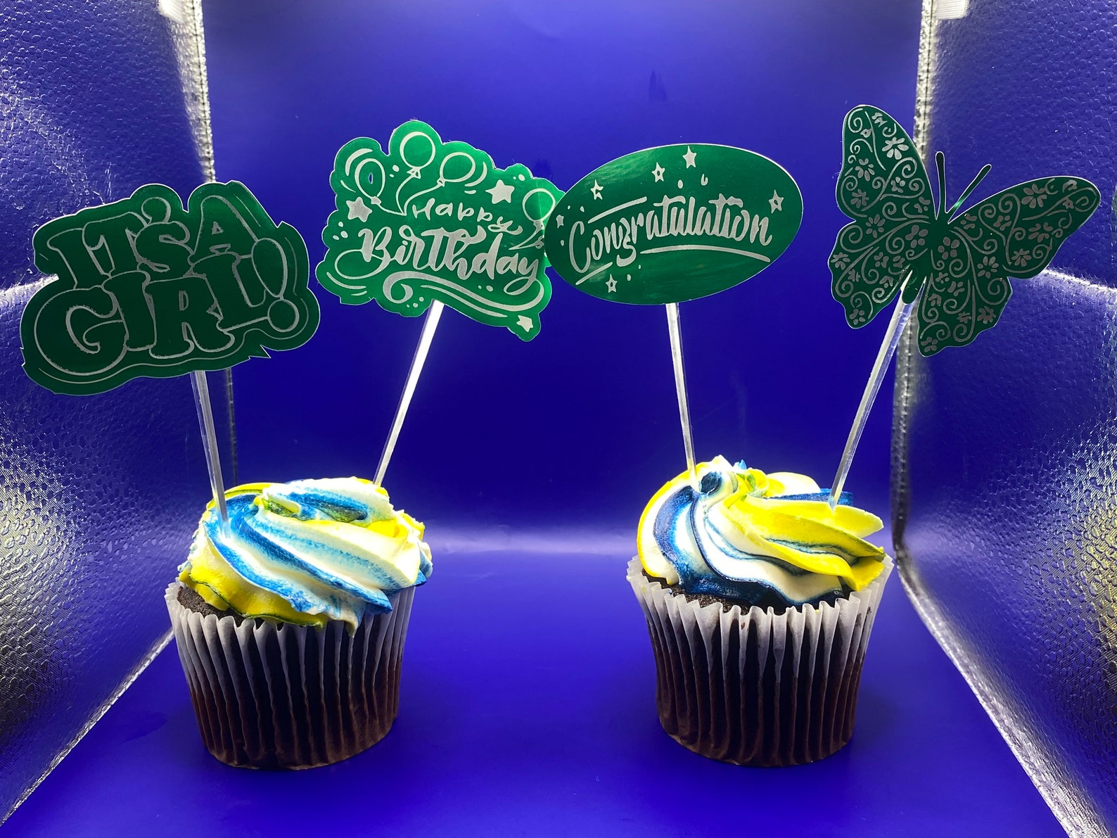 Cupcake Toppers Made From Anodized Aluminum Event Keepsakes Reusable ...