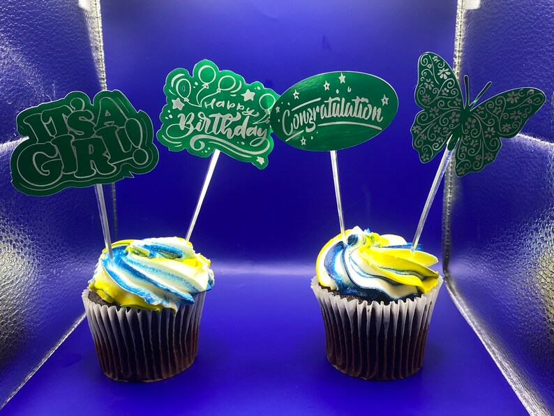 Cupcake Toppers Made From Anodized Aluminum Event Keepsakes Reusable ...