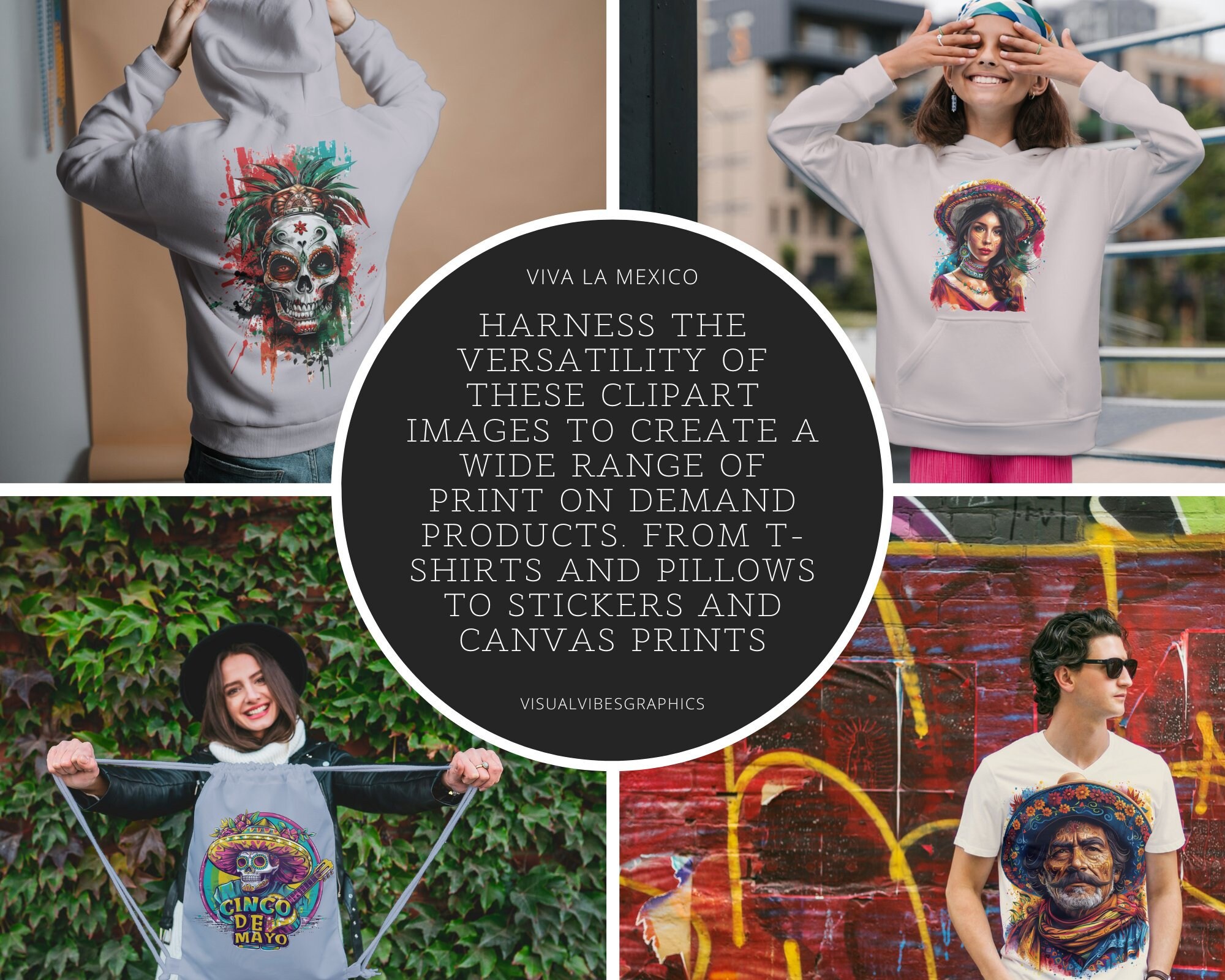 Over 35 Viva Mexico Clipart Bundle Mexican Tradition Illustrations ...