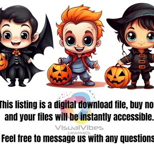 20+ Cute Cartoon Kids in Halloween Costume Clipart Bundle | Kids ...