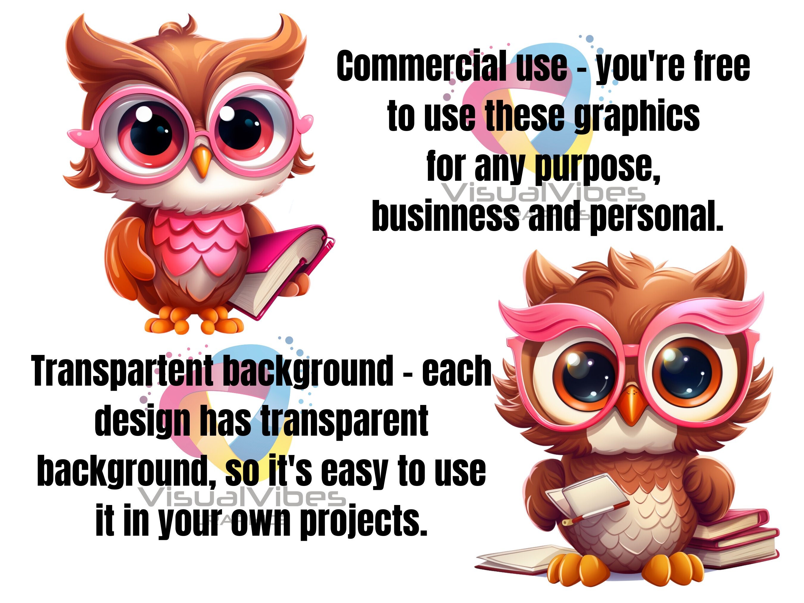 20 Cute Baby Girl Owl Clipart Girl Owl Sticker PNG Commercial Use ...