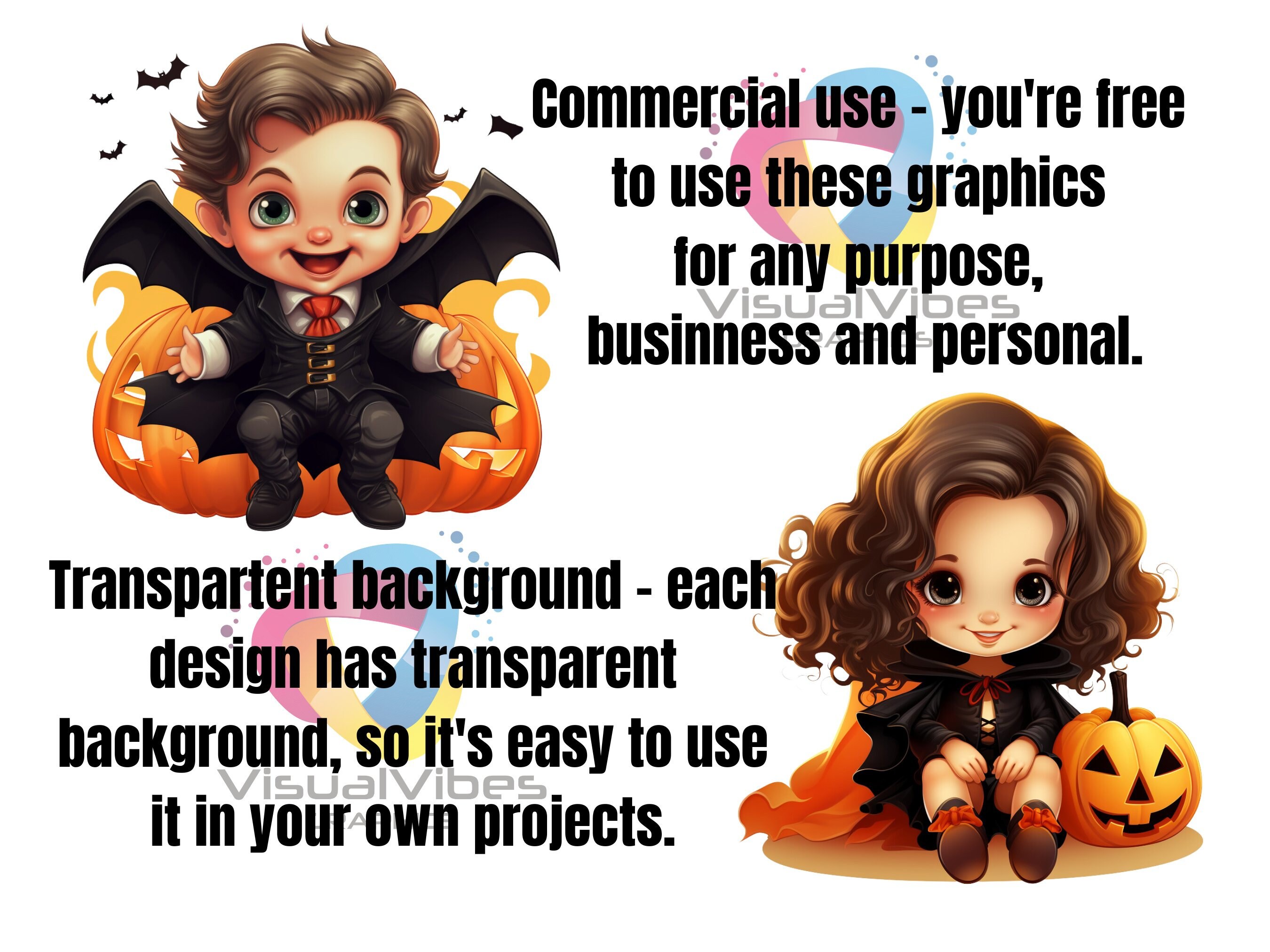 20+ Cute Cartoon Kids in Vampires Halloween Costume Clipart Bundle Kids ...