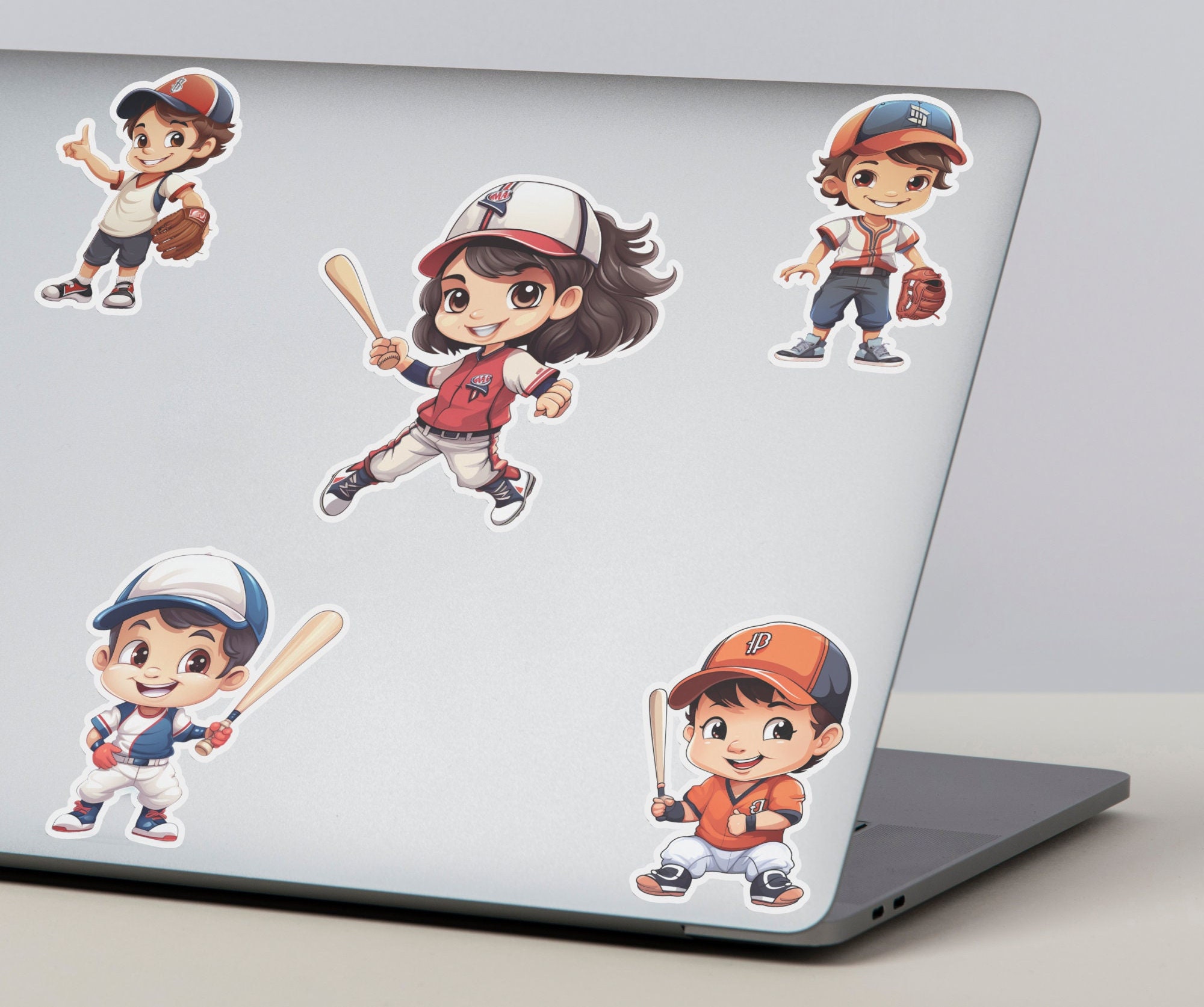 25+ Cartoon Kids in Baseball Costumes Clipart Bundle Sticker PNG ...