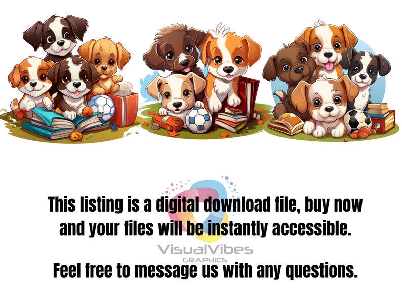 20+ Cute Cartoon Puppies Clipart Group of Baby Dogs Sticker PNG ...