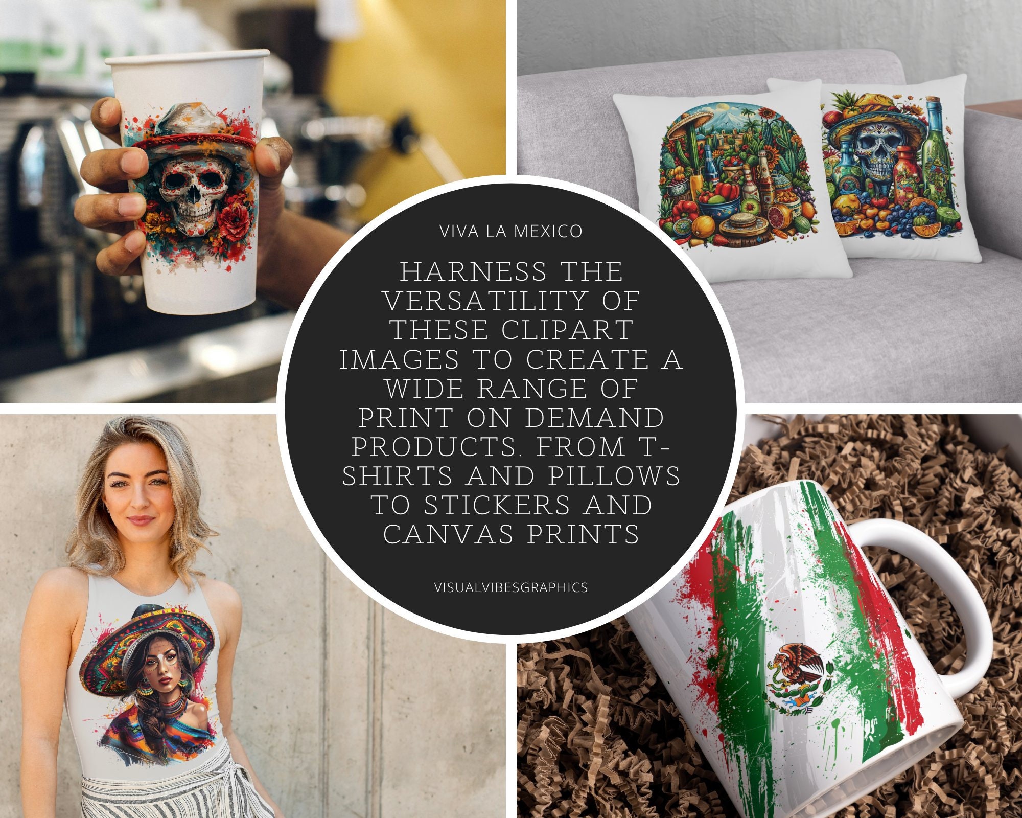 Over 35 Viva Mexico Clipart Bundle Mexican Tradition Illustrations ...