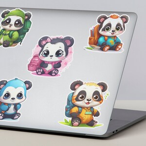 20+ Cartoon Baby Pandas Clipart Bundle Back to School Sticker | PNG ...