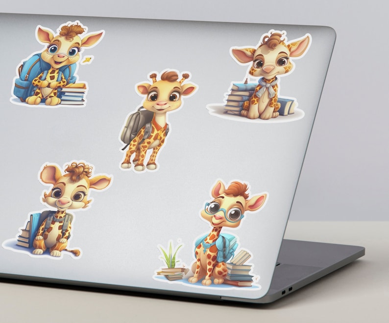 20 Cute Cartoon Baby Giraffe Clipart Back to School Sticker - Etsy