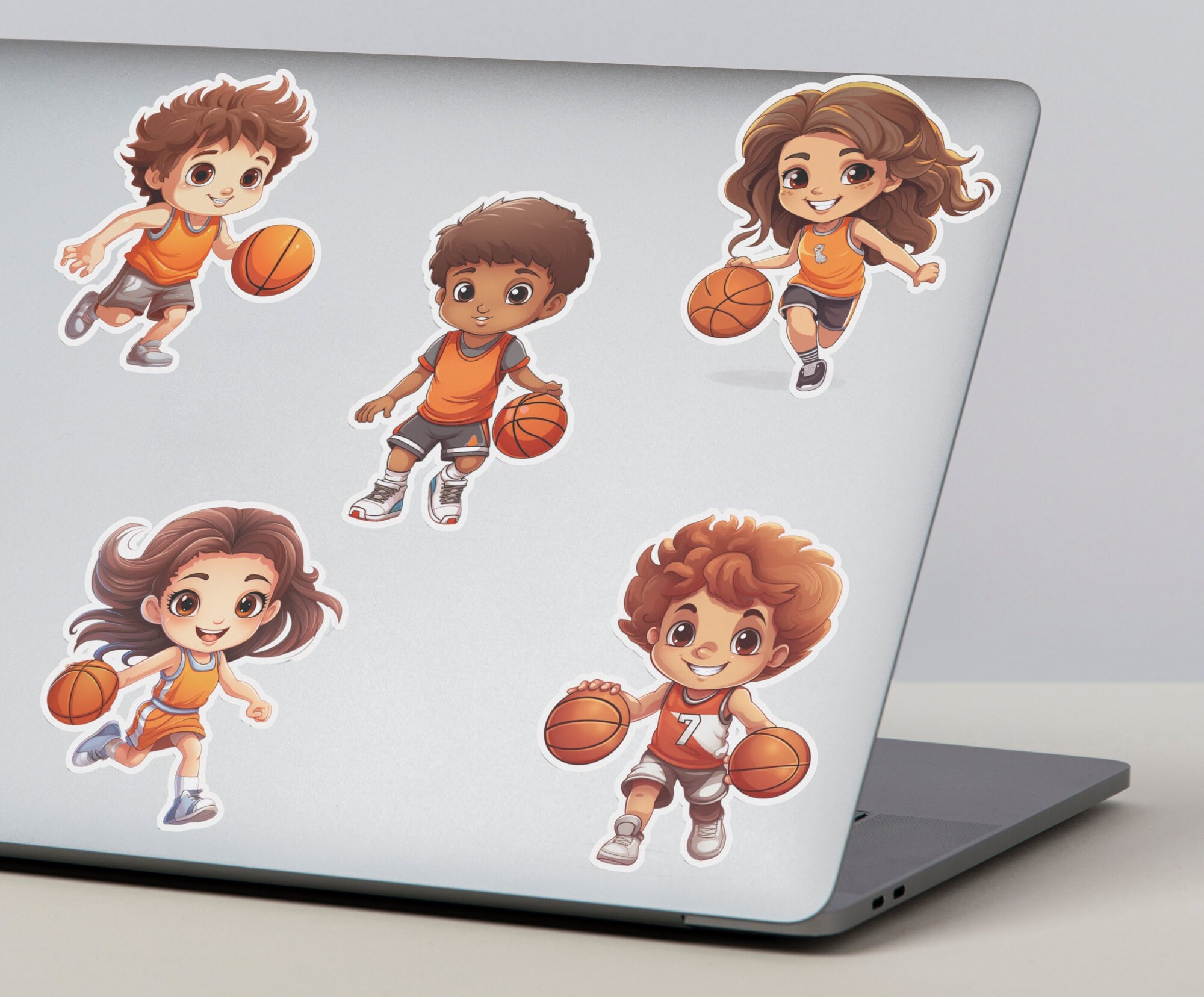 25 Cute Cartoon Kid Basketball Players Clipart Bundle Basketball ...