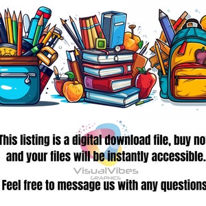 20+ Back to School Clipart Bundle Sticker PNG Classroom Decorations ...