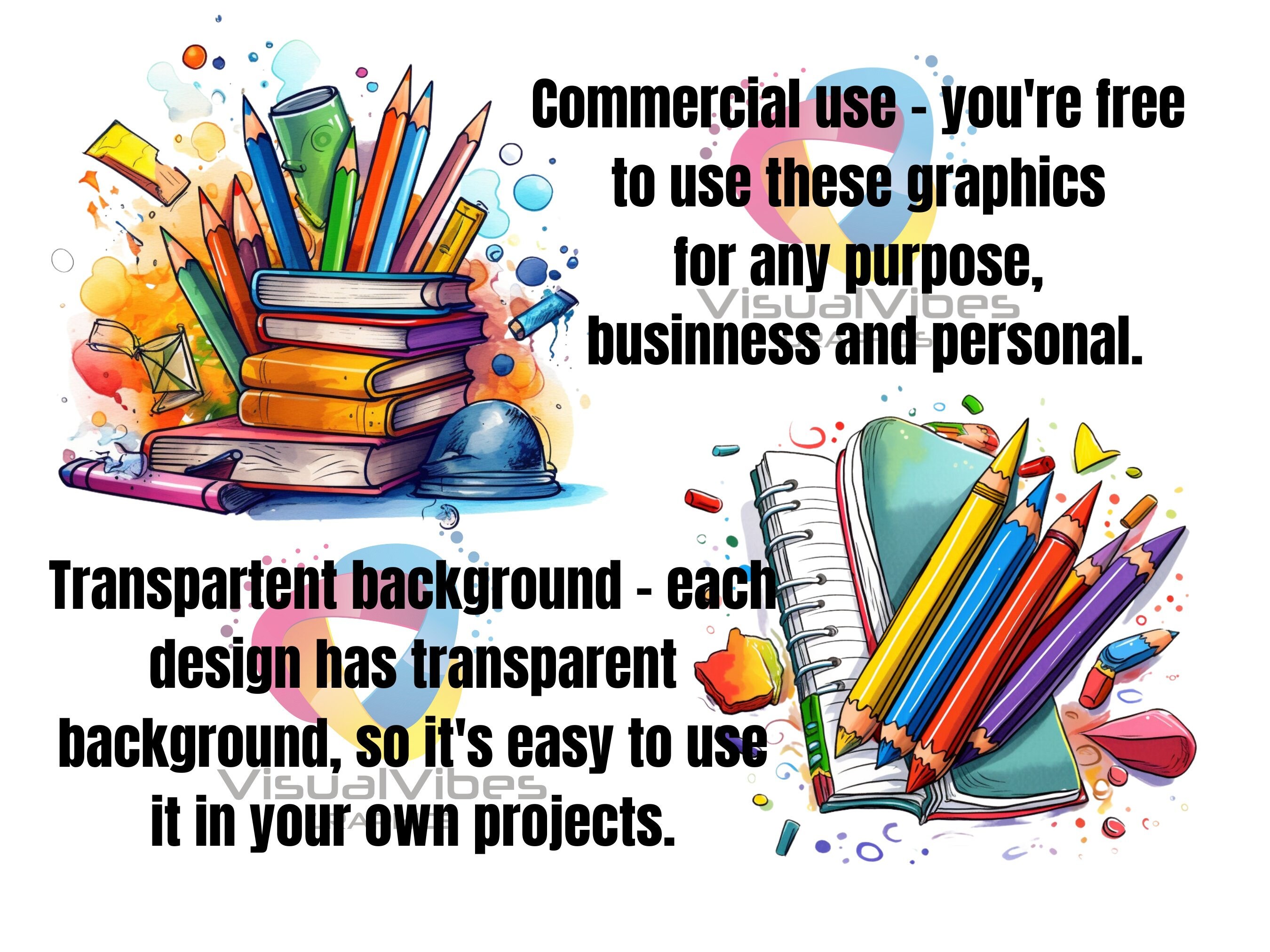 20 Back to School Clipart Bundle Sticker PNG Classroom Decorations ...