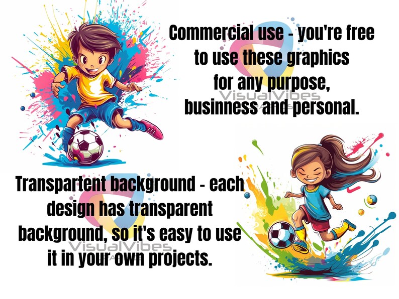 Over 30 Vibrant Soccer Kids Clipart Bundle Sticker PNG Soccer Stickers ...