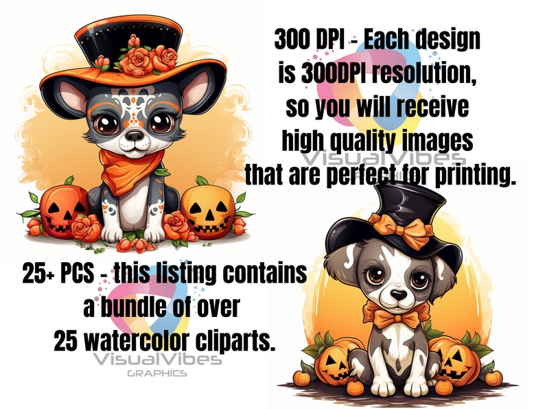 25 Cute Cartoon Dia De Los Muertos Dogs Clipart Bundle Halloween Dogs ...
