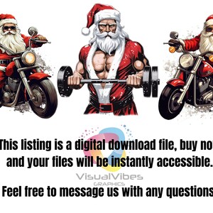 20+ Christmas Badass Santa Claus Clipart Bundle Christmas Tshirt Design ...