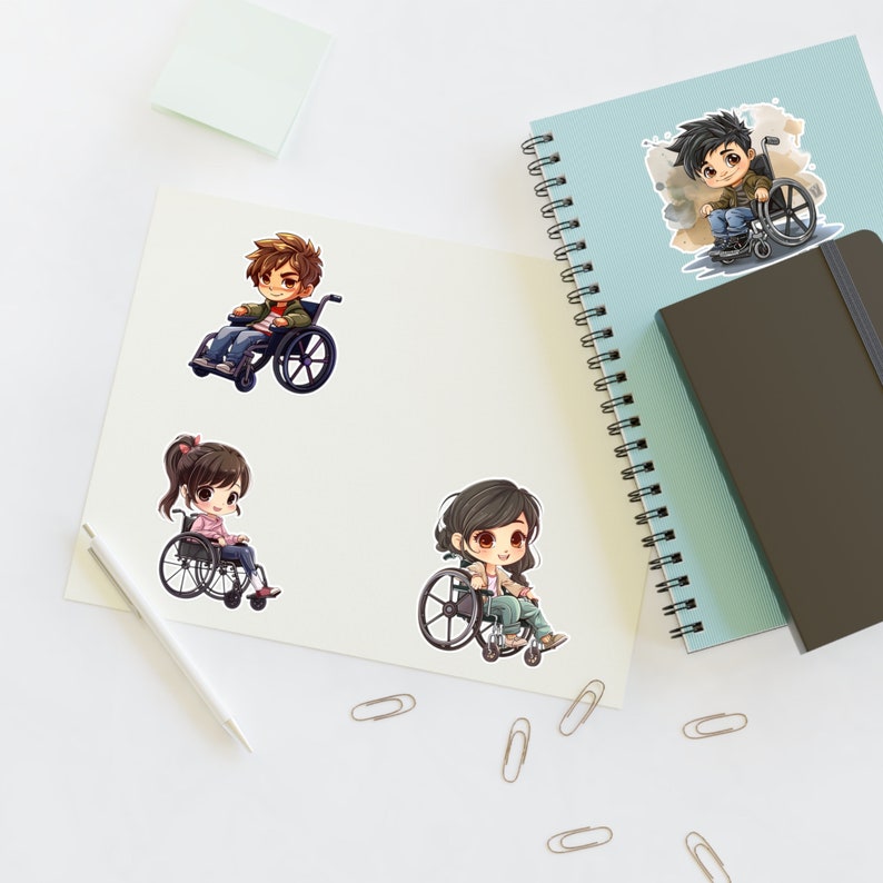 35 Cute Cartoon Kids on Wheelchair Clipart Bundle Disabled Children ...